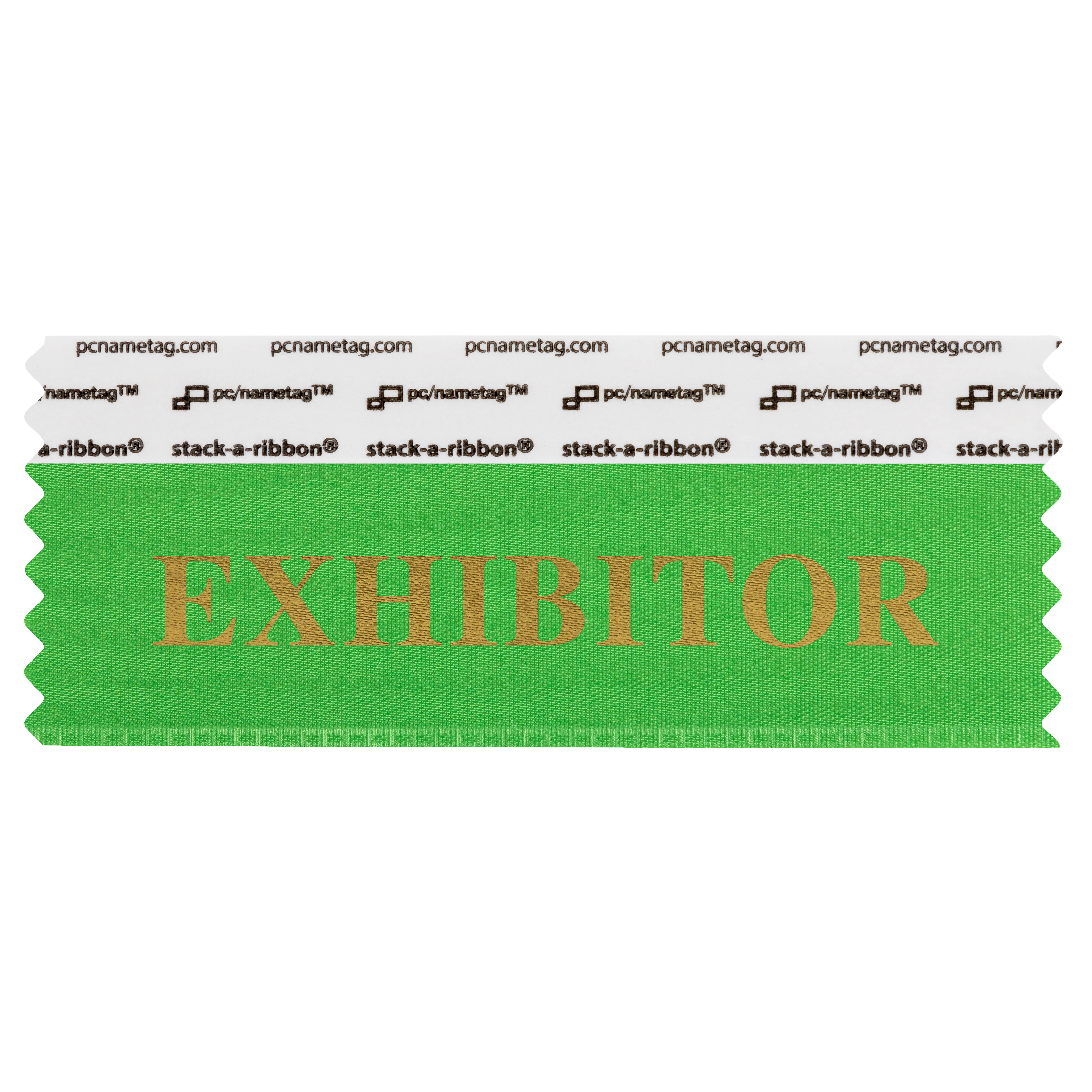 EXHIBITOR Stack-A-Ribbon® , 4" x 1-5/8" SXHIBGRGO |pc/nametag™ Canada