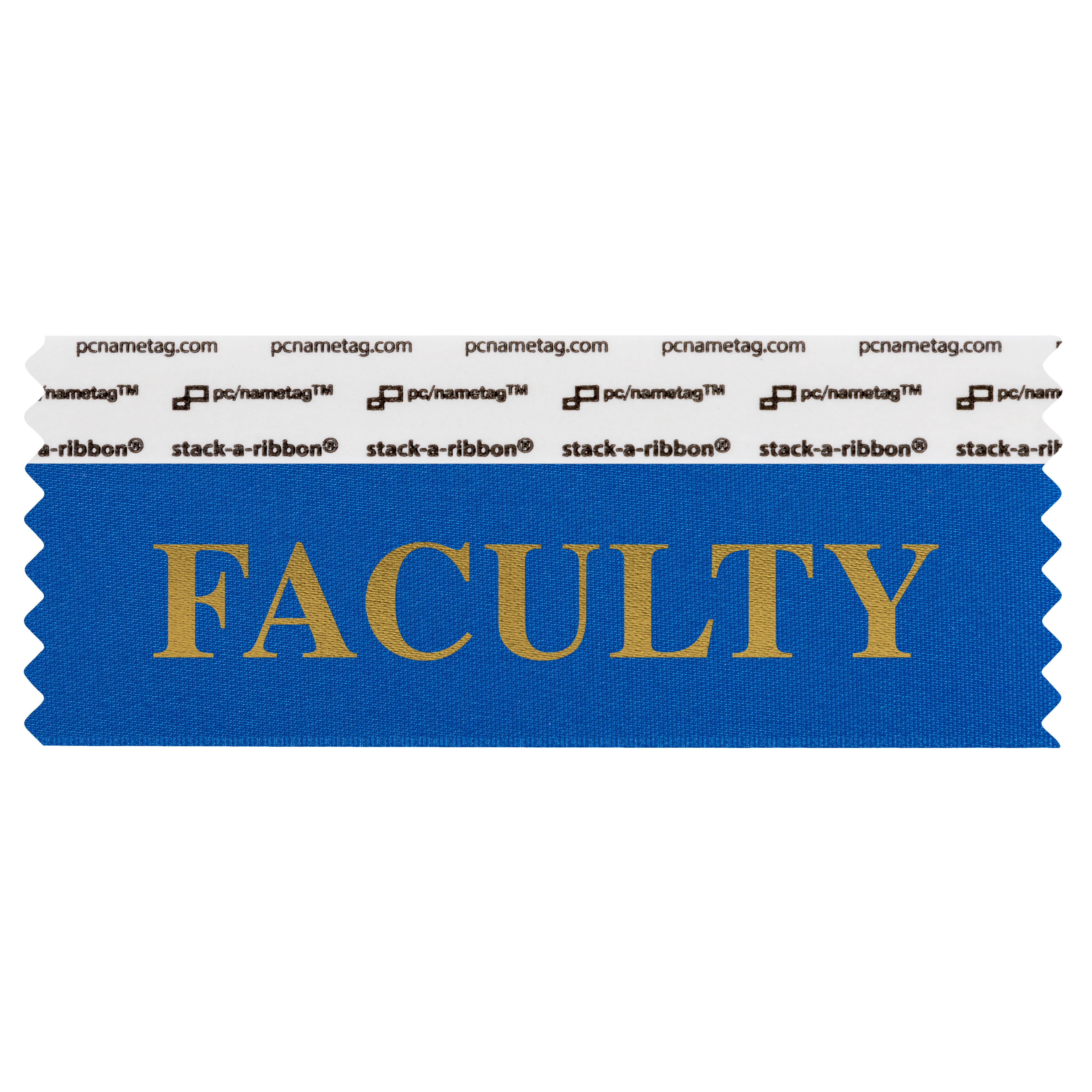 FACULTY Stack-A-Ribbon® , 4" x 1-5/8" SFACUBLGO |pc/nametag™ Canada