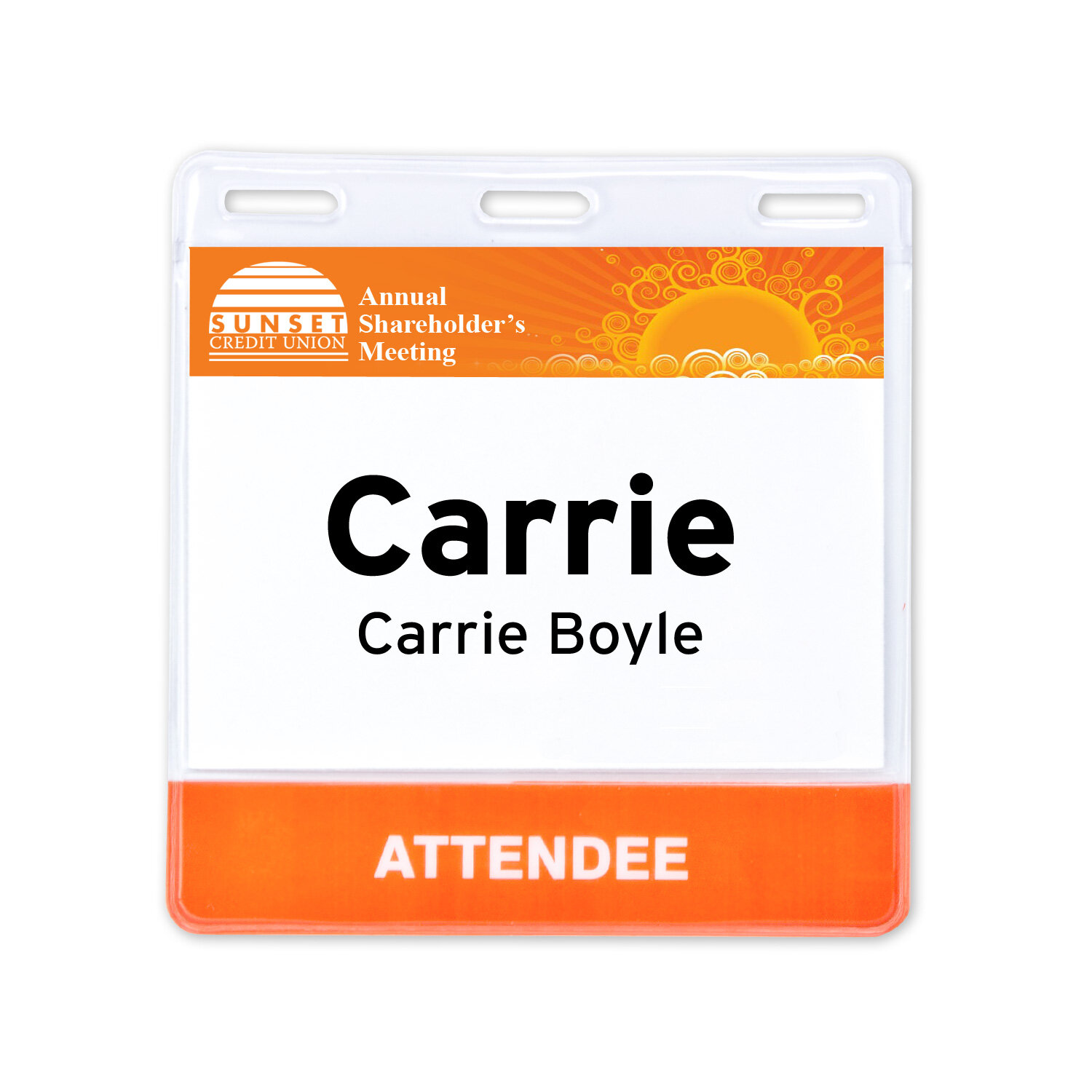 Custom Bottom Strip Vinyl Name Tag Holder, Triple Slot, 2-Colour ...