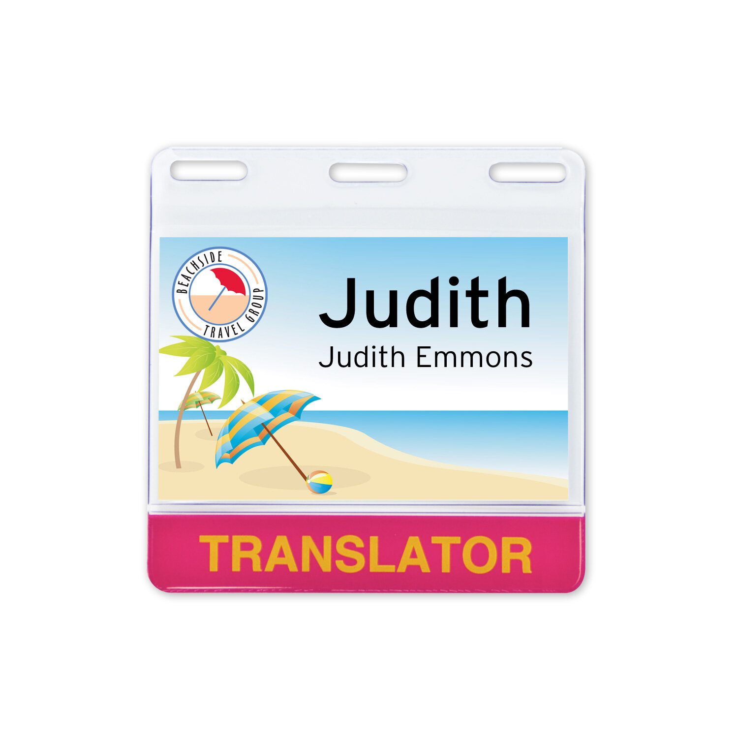 Custom Bottom Strip Vinyl Name Tag Holder, Triple Slot, 2-Colour ...