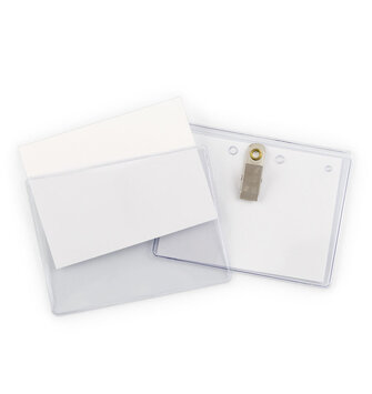 EZ Stuff® Vertical Vinyl Name Tag Holder, Clip, 4" x 3", HZCLG |pc ...