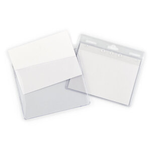EZ Stuff® Vinyl Name Tag Holder, Universal Double Slot, 4" x 3", HZULG ...
