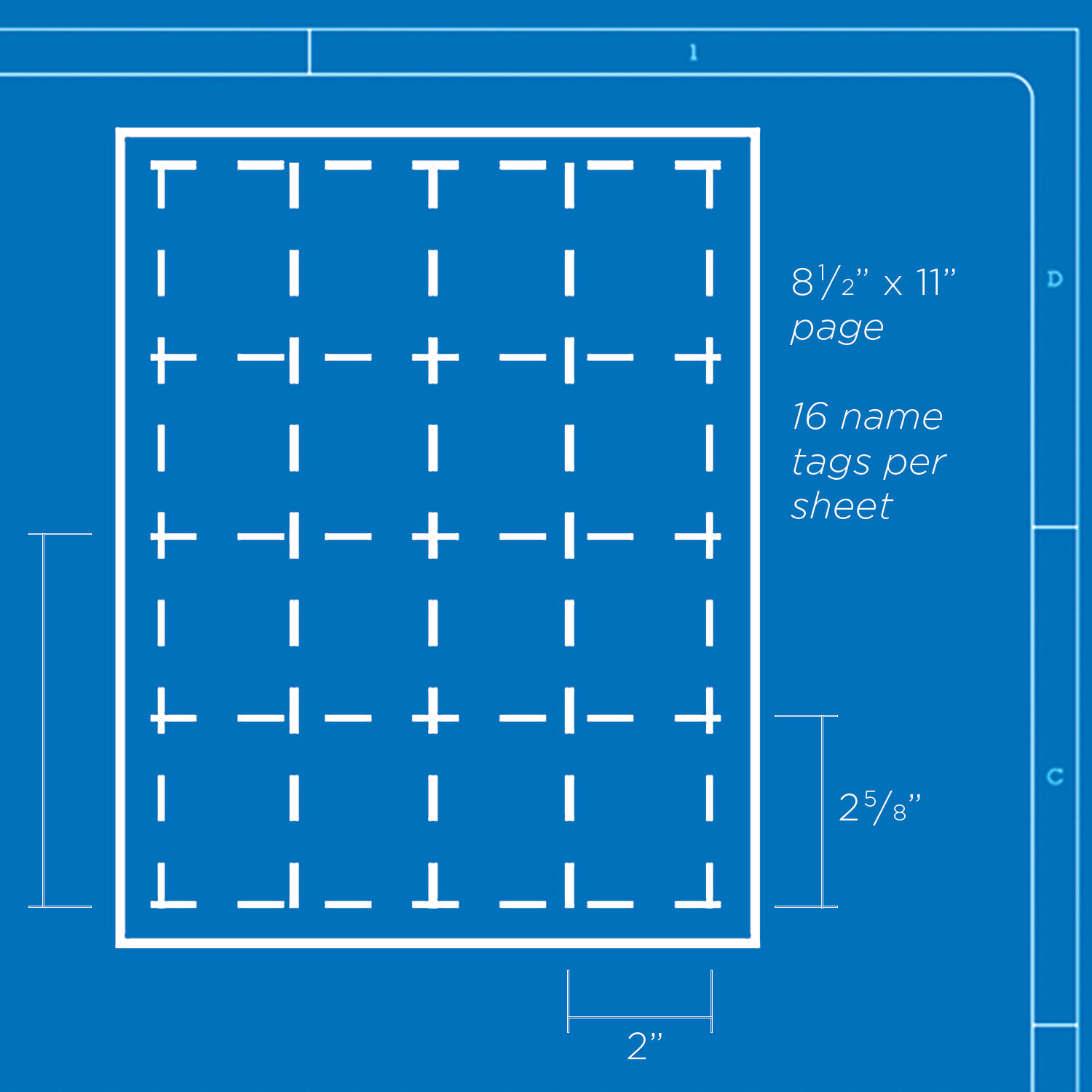 Custom Size Name Tag, Sold per Sheet NCUSTOMB |pc/nametag™ Canada