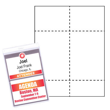 Name Tag/Agenda Paper Name Tag Insert, 4-1/4x 6", Customized Full ...