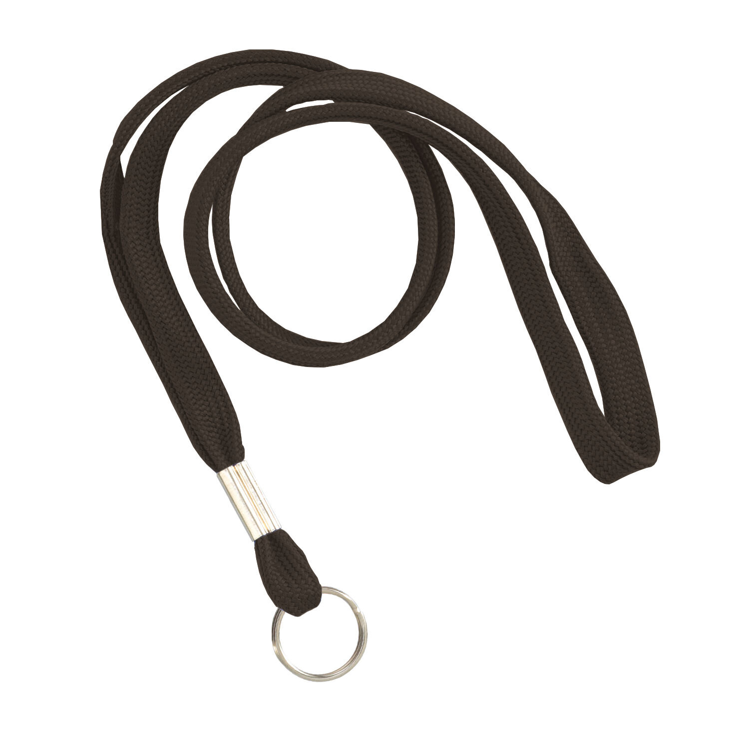 Flat Budget Lanyard, Key Ring Black - CBUDGFKR_BLACK |pc/nametag™ Canada